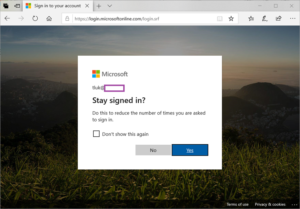 Disabling "Stay signed in? Do this to reduce the number of times you ...