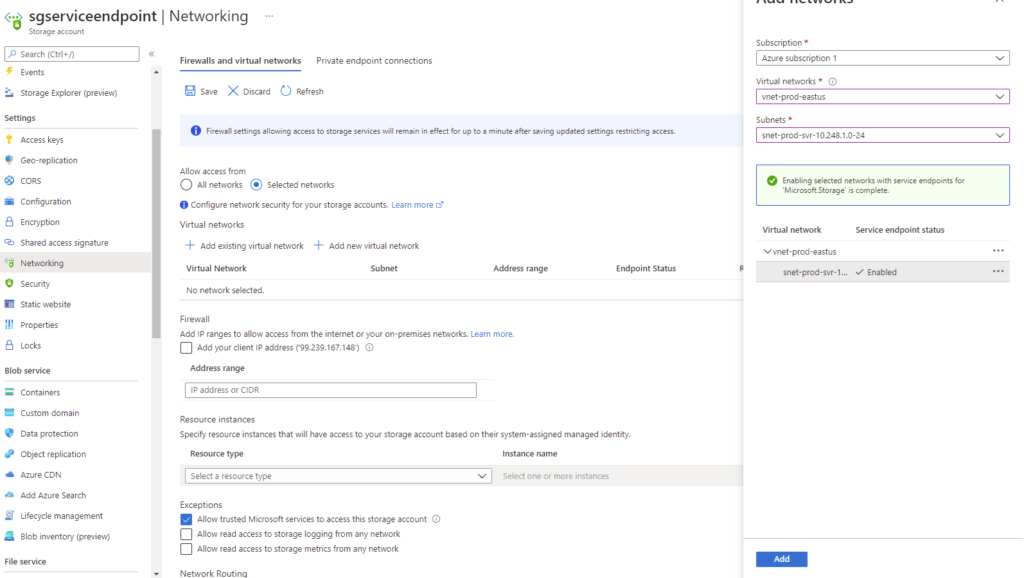 Set Up Azure Service & Private Endpoints