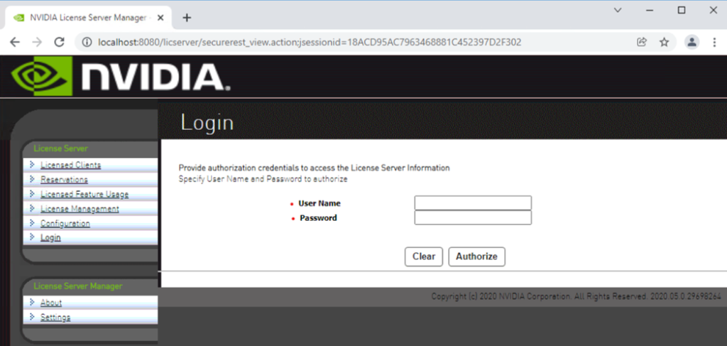 Enable Security Authentication for NVIDIA License Server Manager ...