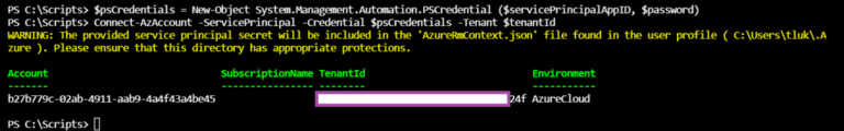 Using An Azure Service Principal To Authenticate With Connect Azaccount For Automation Scripts